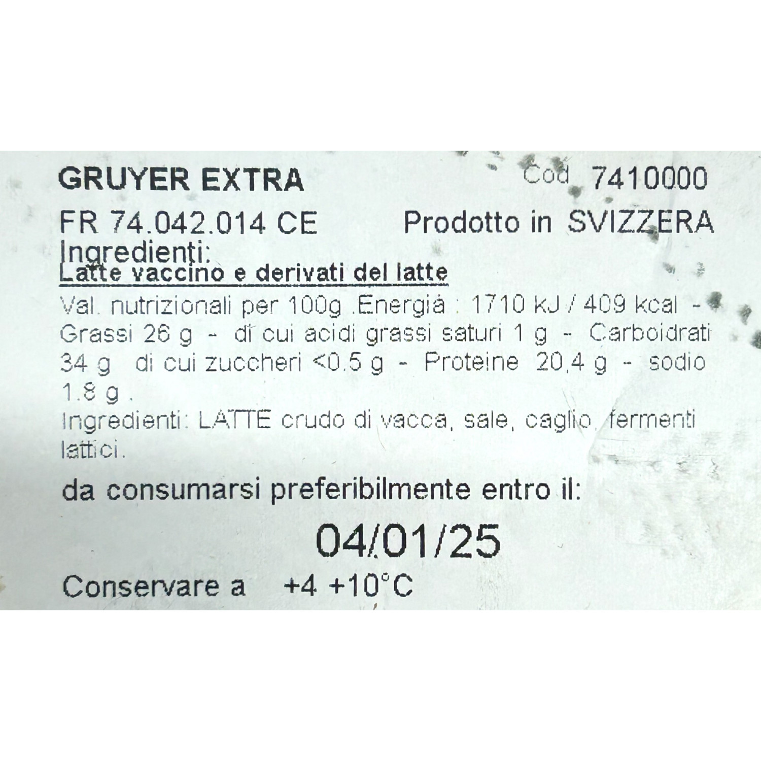 Gruviera o Gruyère DOP Riserva - La Casa del Formaggio